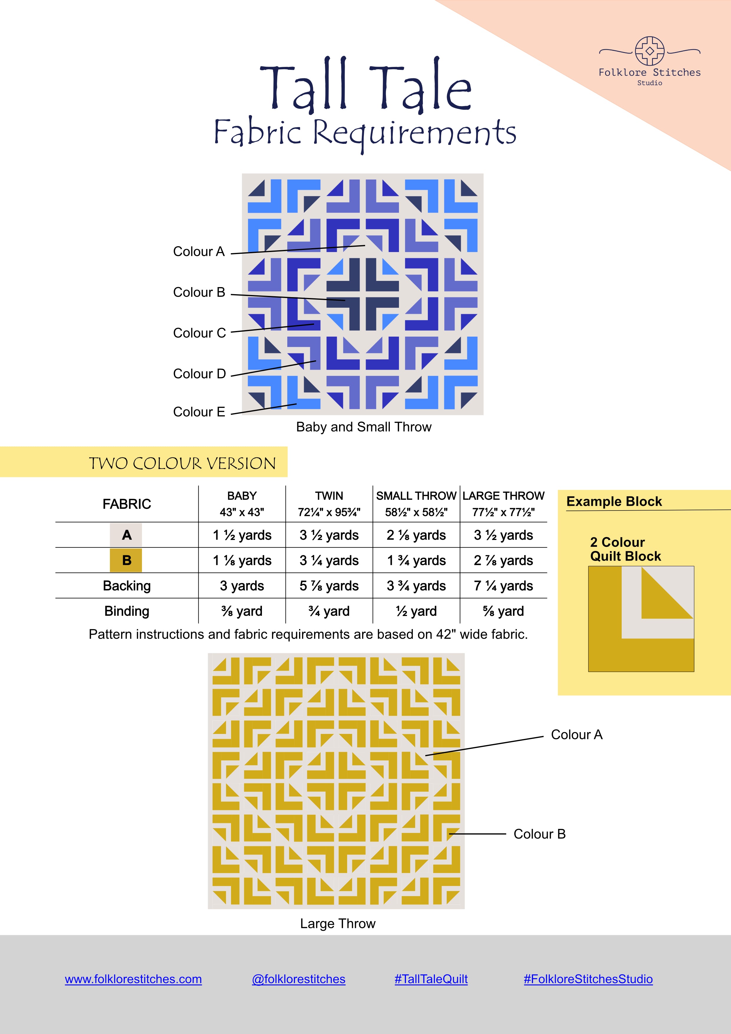 Tall Tale Quilt Pattern - PDF – Folklore Stitches Studio